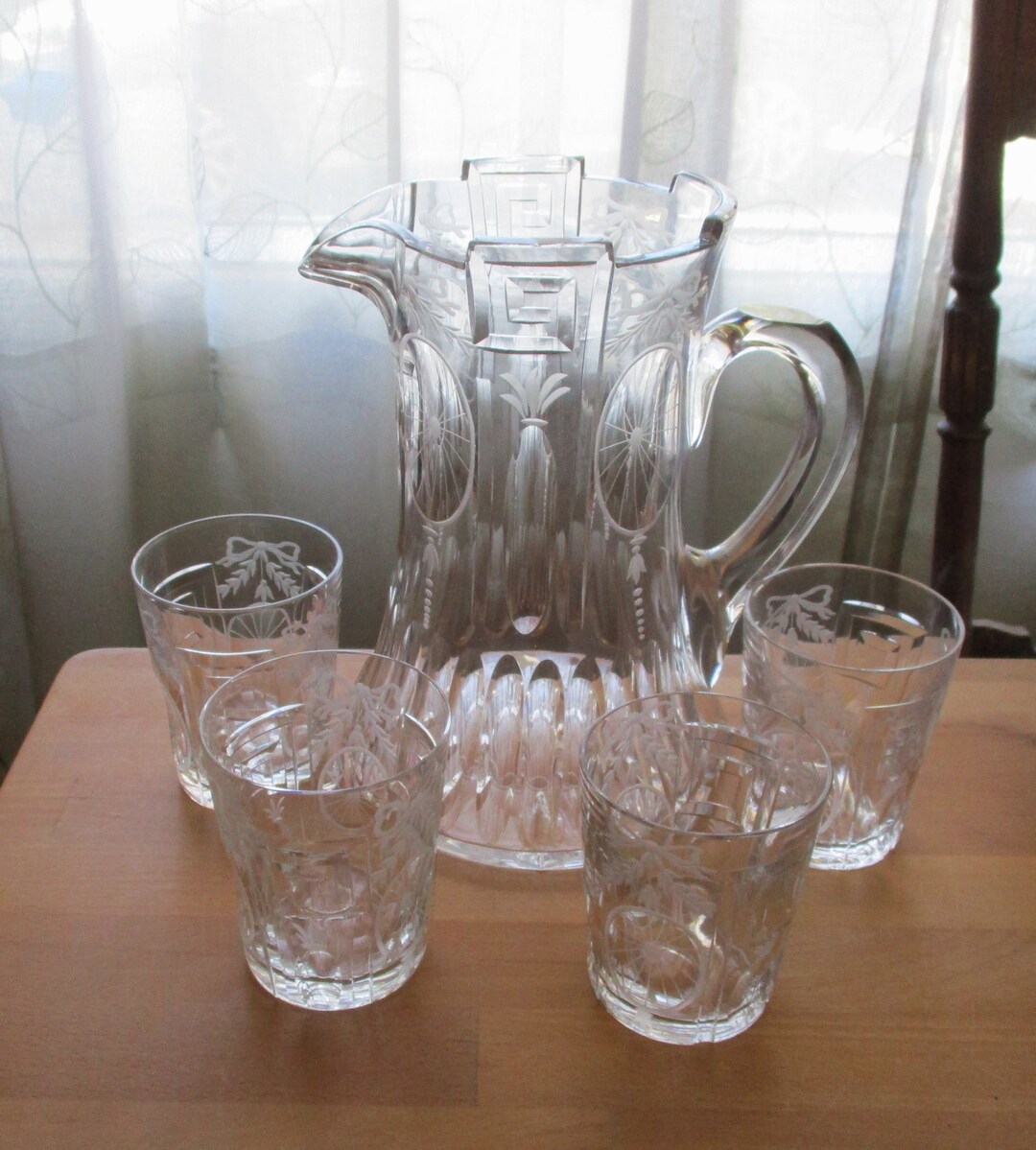ABCG, American Brilliant Cut Glass, Signed Hawkes, Water Pitcher, 4 ...