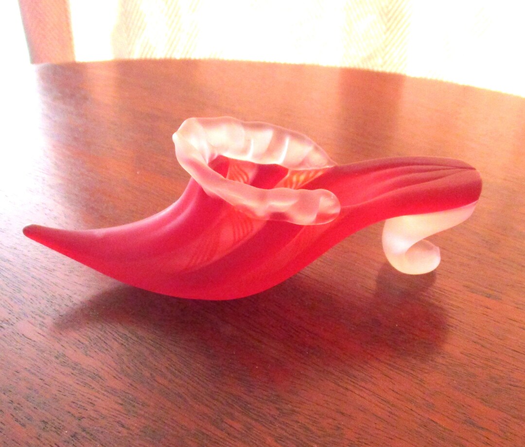 Red Glass Slipper, Murano Glass, Glass Slipper, Home Decor Kitchen ...