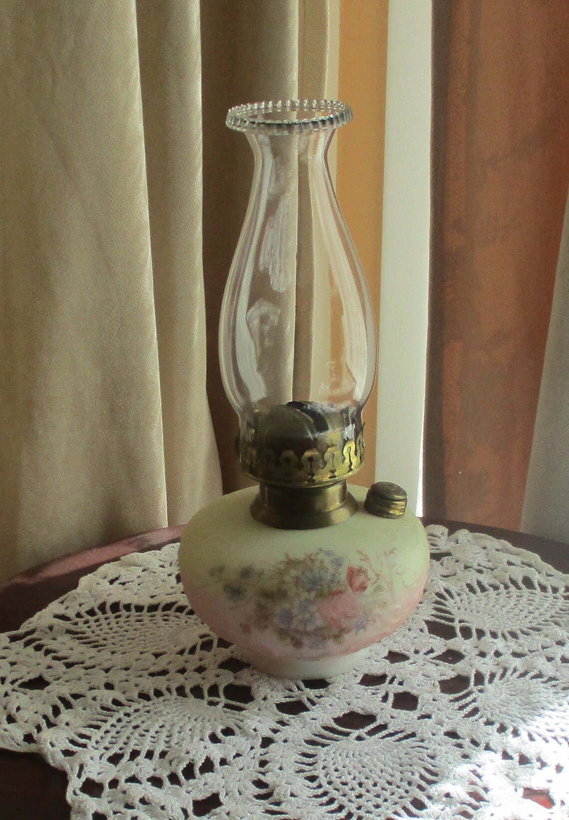 Oil Lamp Lamp Font Wave Crest Style Home Decor Collector | Etsy