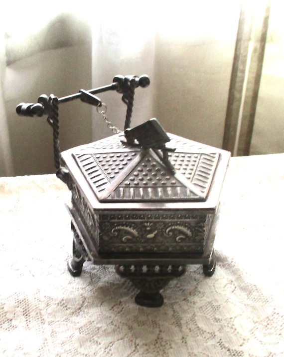 Vintage Jewelry Box, Mechanical Box, Bedroom Decor, W… - Gem