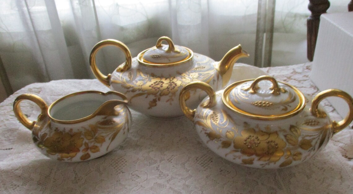 Antique Pickard China Tea Set, Gold Floral Limoges Mark - Etsy