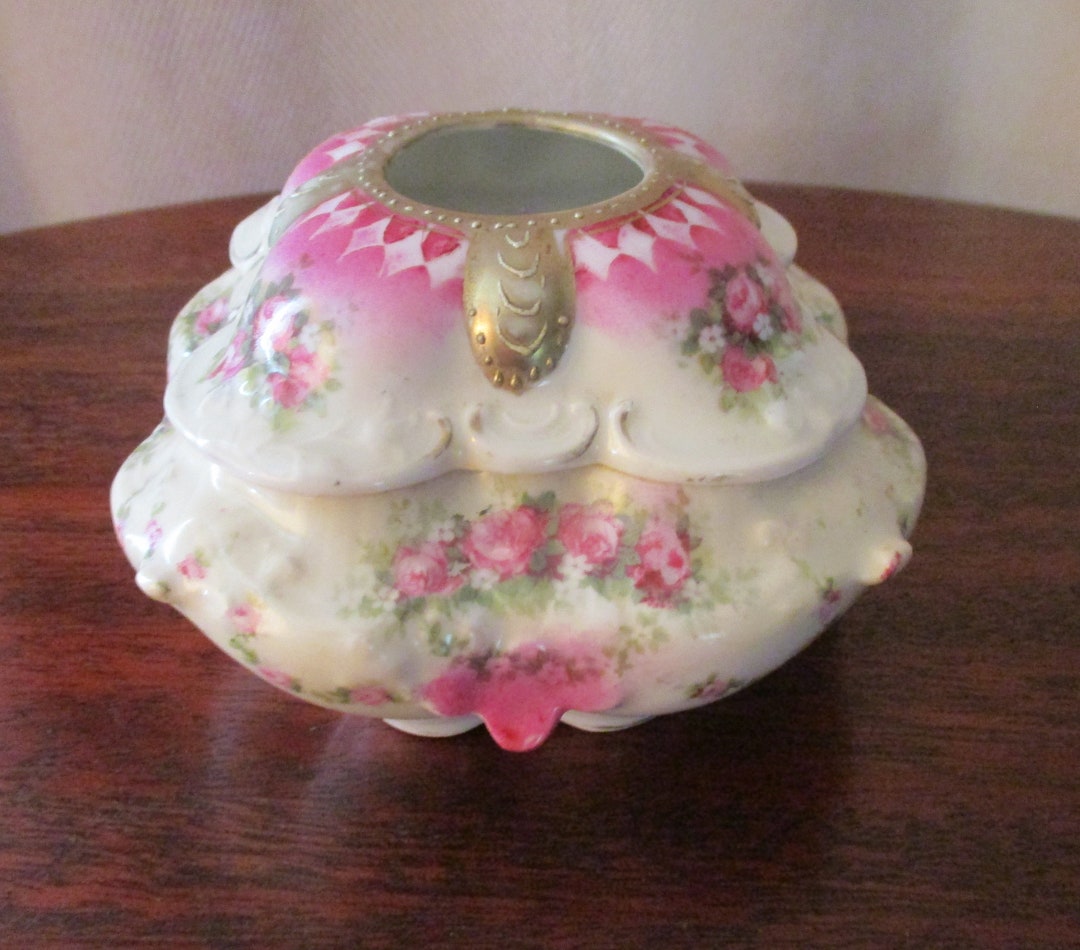 R.S. Prussia, Hair Receiver, Marked R.S. Prussia, Rose Decor, Bathroom ...