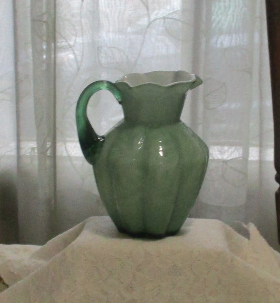 Fenton Glass Pitcher Encased Glass Cabinet Pitcher Fenton - Etsy