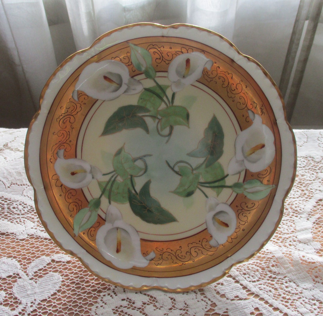 Pickard China, Dinner Plate, Calla Lily Flower, Fine Bone China, Hand ...