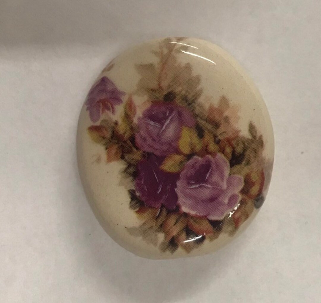 BOGART Ceramic Smoke Stone Holder Purple Rose Design for Hand Rolled ...