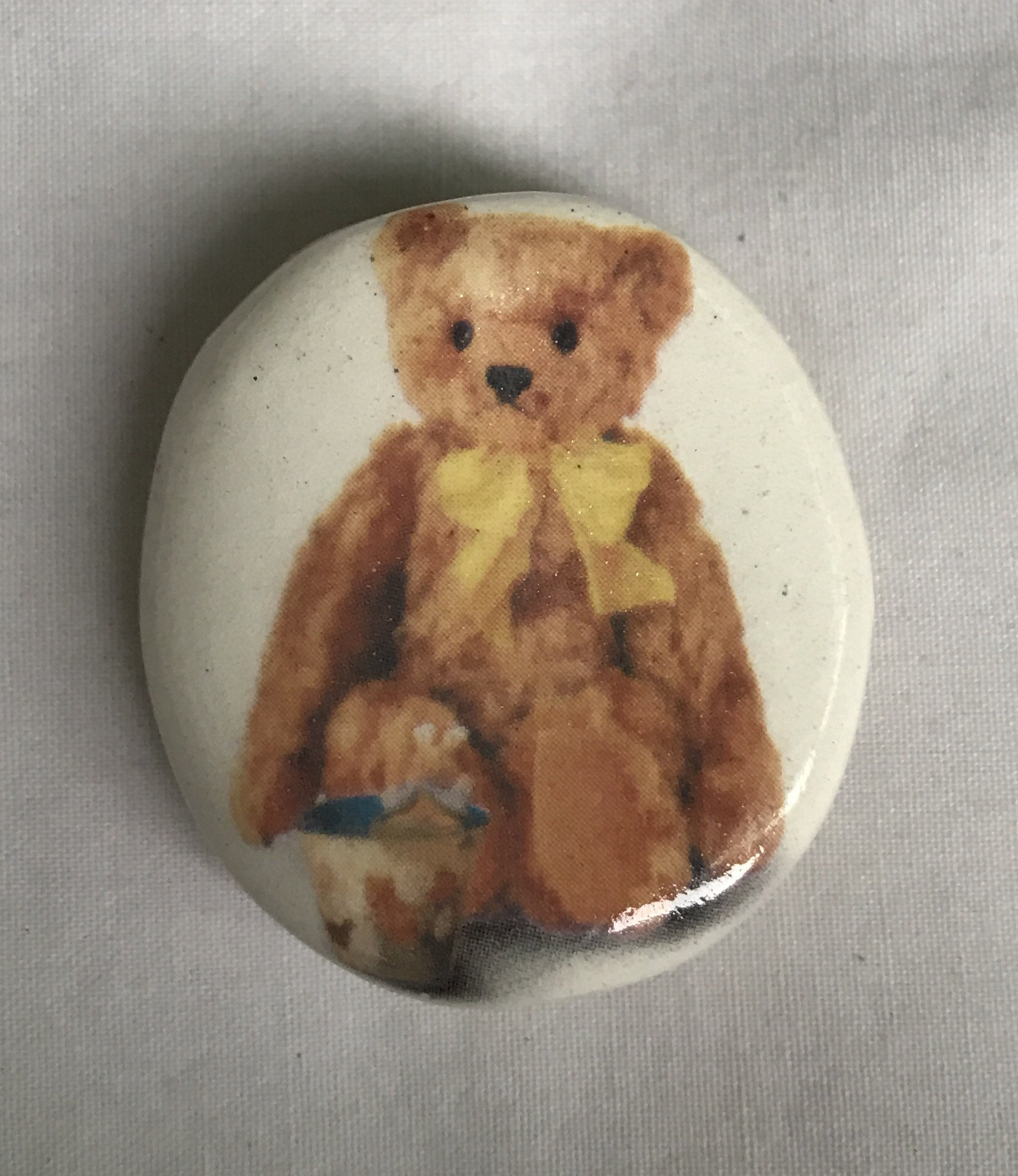 BOGART Ceramic Smoke Stone Holder Stuffed Teddy Bear Yellow Bow and ...