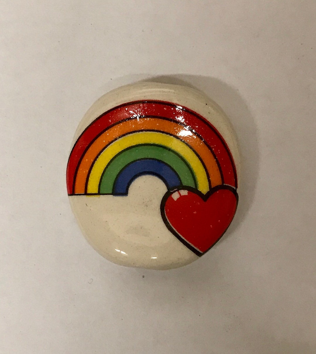 BOGART Ceramic Smoke Stone Holder Rainbow and Heart Design for Hand ...