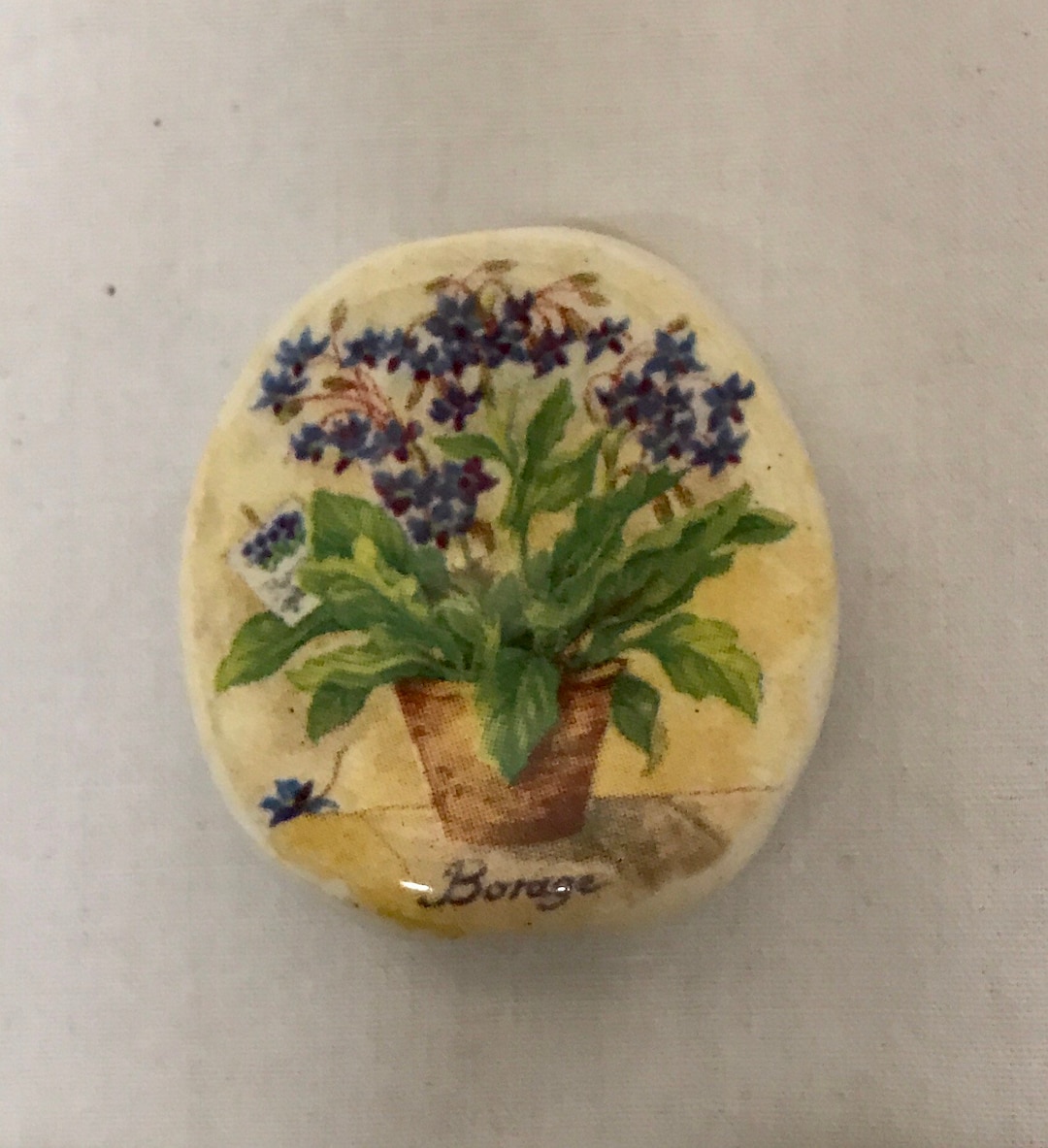 BOGART Ceramic Smoke Stone Holder Borage Herb Design for Hand Rolled ...