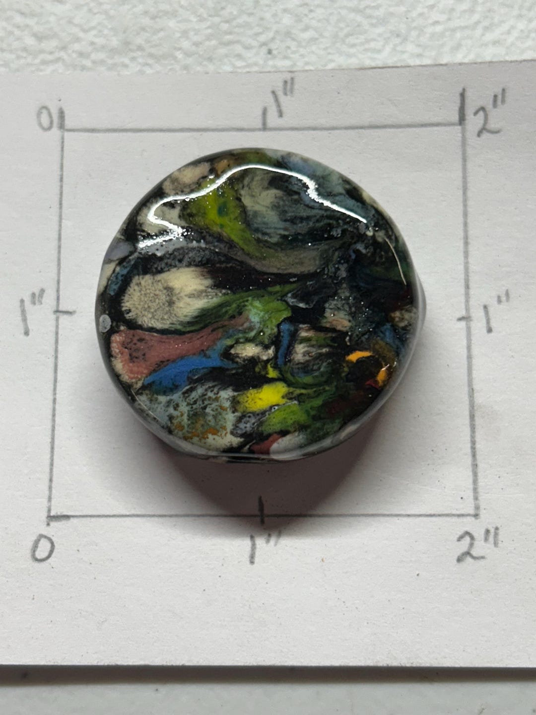 1 1/2” Ceramic Hand Painted Smoke Stone Black Multicolor - Etsy