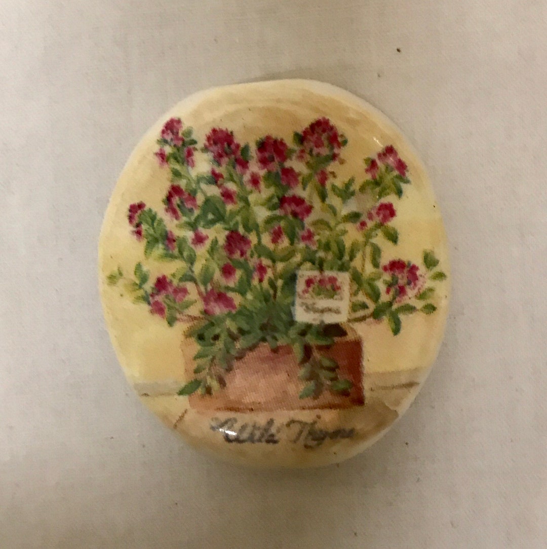 BOGART Ceramic Smoke Stone Holder Wild Thyme Herb Design for Hand ...