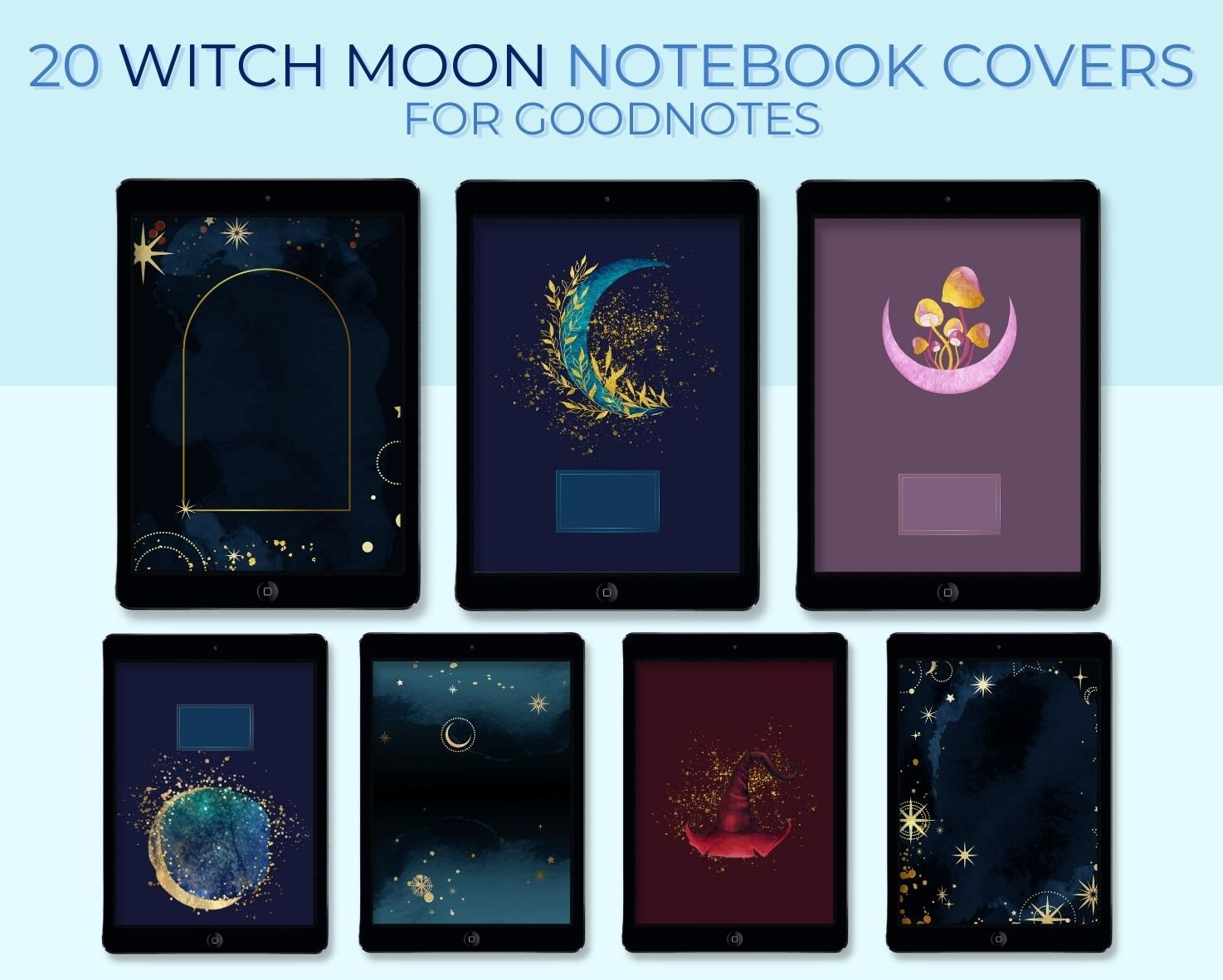 20 Moon Witch Notebook Covers for Goodnotes Notability - Etsy