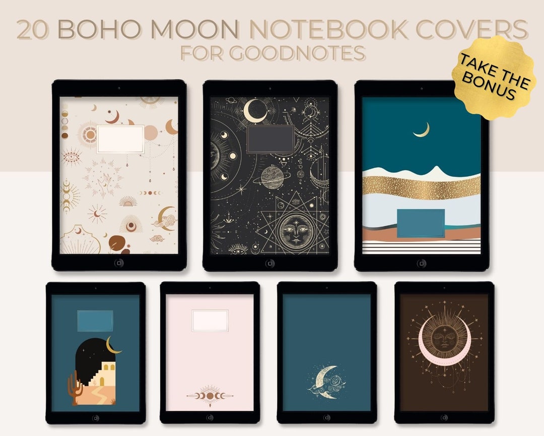 20 Boho Notebook Covers for Goodnotes, Notability, MacBook Digital ...