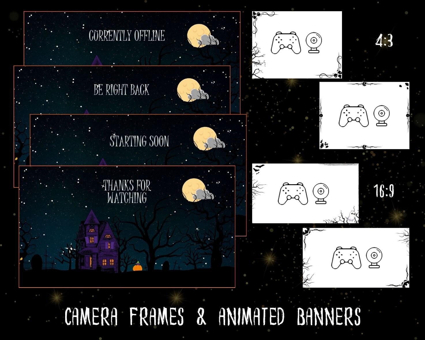 Twitch Overlay Animated Package Twitch Overlays for Streaming Horror ...