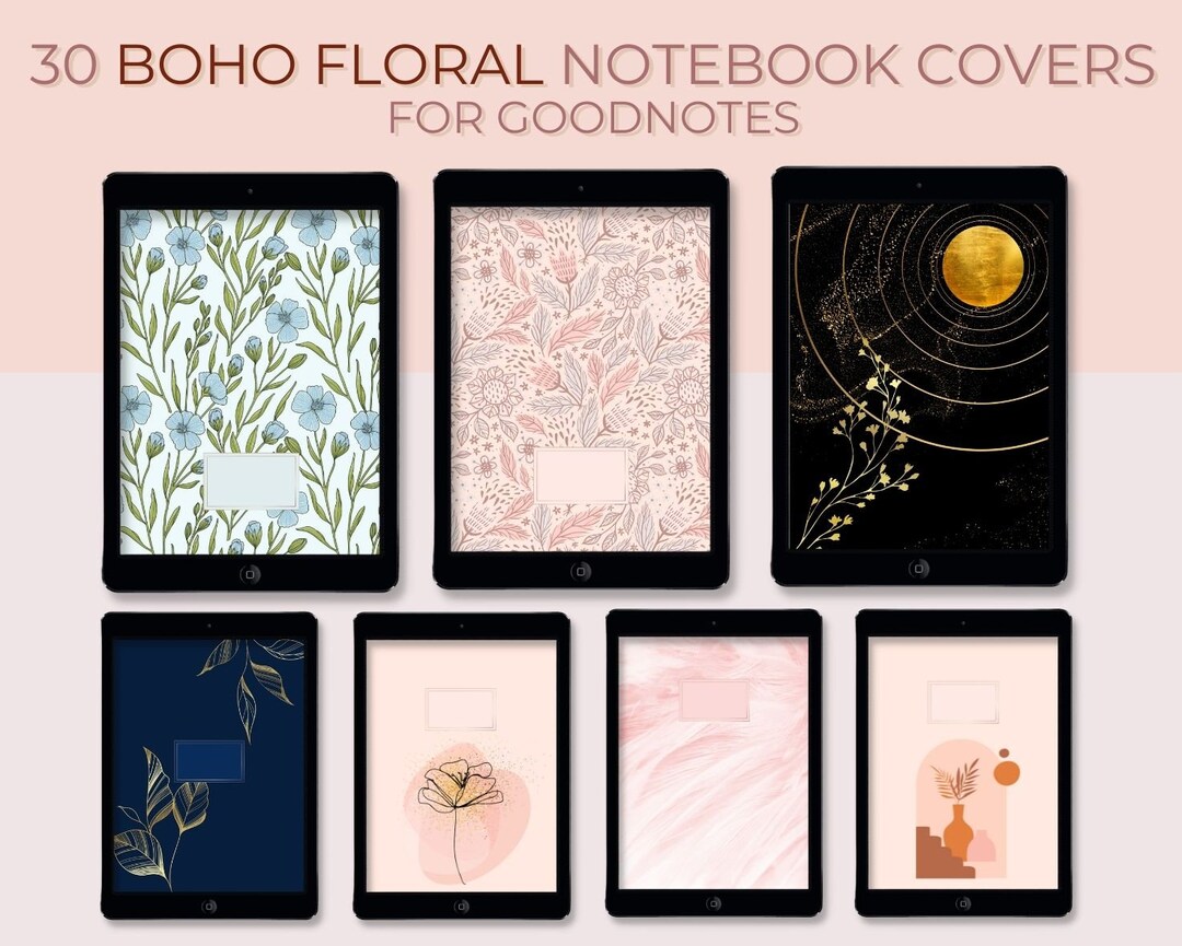 30 Boho Notebook Covers for Goodnotes, Notability, MacBook Digital ...