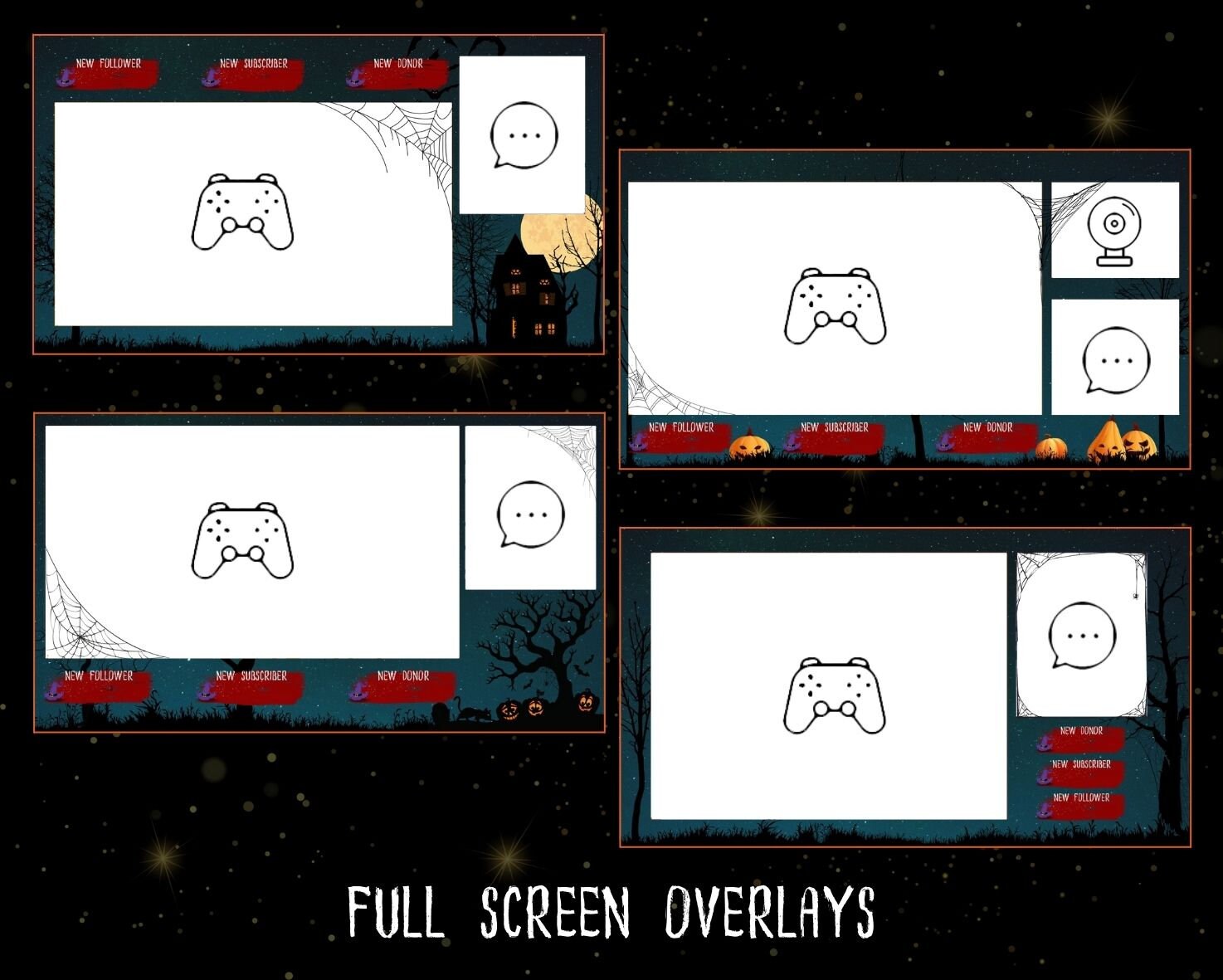 Twitch Overlay Animated Package Twitch Overlays for Streaming Horror ...