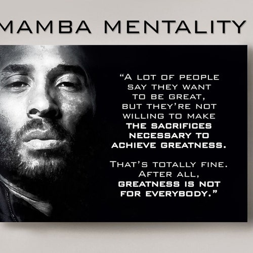 Mamba Mentality Poster Black Mamba Kobe Poster Mamba - Etsy
