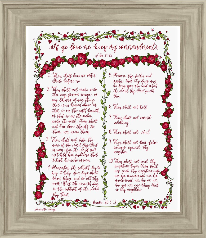 Ten Commandments- Framed Print or Print Only - Etsy