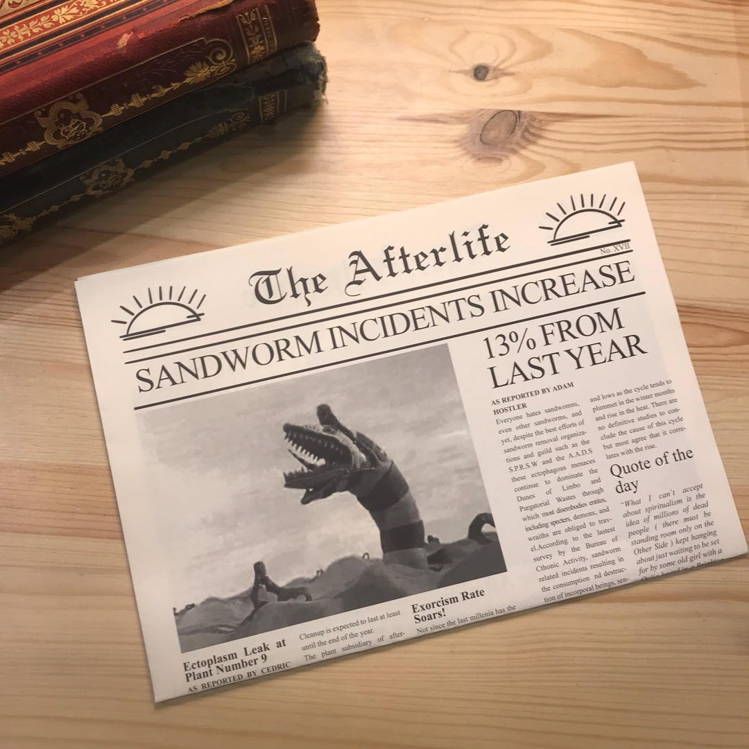 Digital Download. Newspaper THE AFTERLIFE. Real Newspaper Size and A3 ...