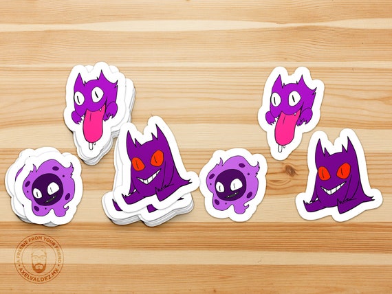 Ghost Pokemon Stickers Gastley Haunter Gengar Stickers - Etsy
