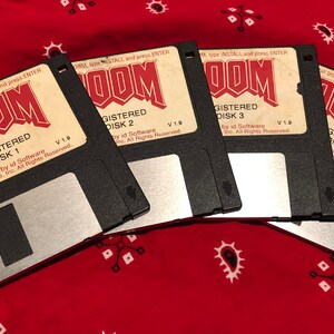 Original Doom Vintage Floppy Disks 1993 V1.9 Id Software PC Registered ...