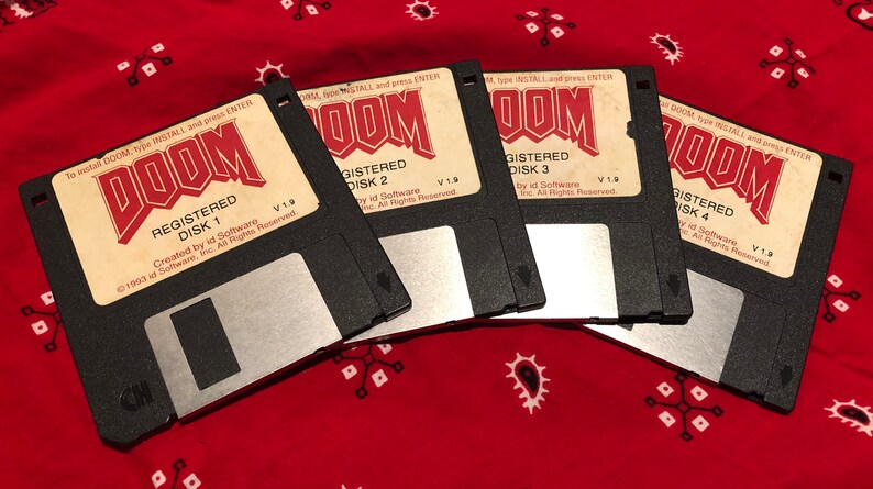 Original Doom Vintage Floppy Disks 1993 V1.9 Id Software PC Registered Disks 1,2,3 & 4 - Etsy