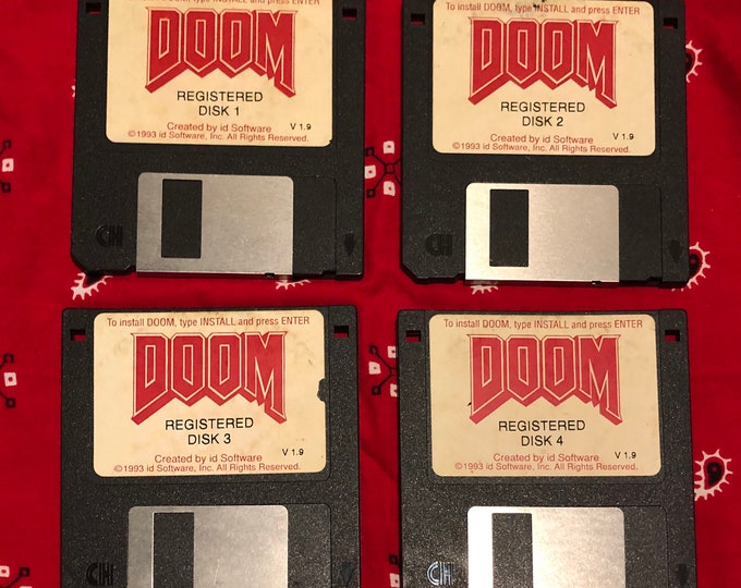 Original Doom Vintage Floppy Disks (1993) V1.9 Id Software PC ...