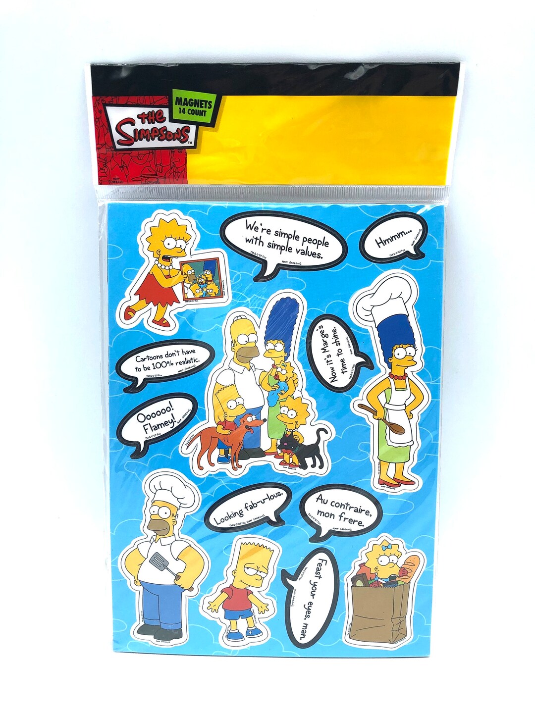 The Simpsons Animated TV Show Refrigerator Magnets Set of 14 FREE ...