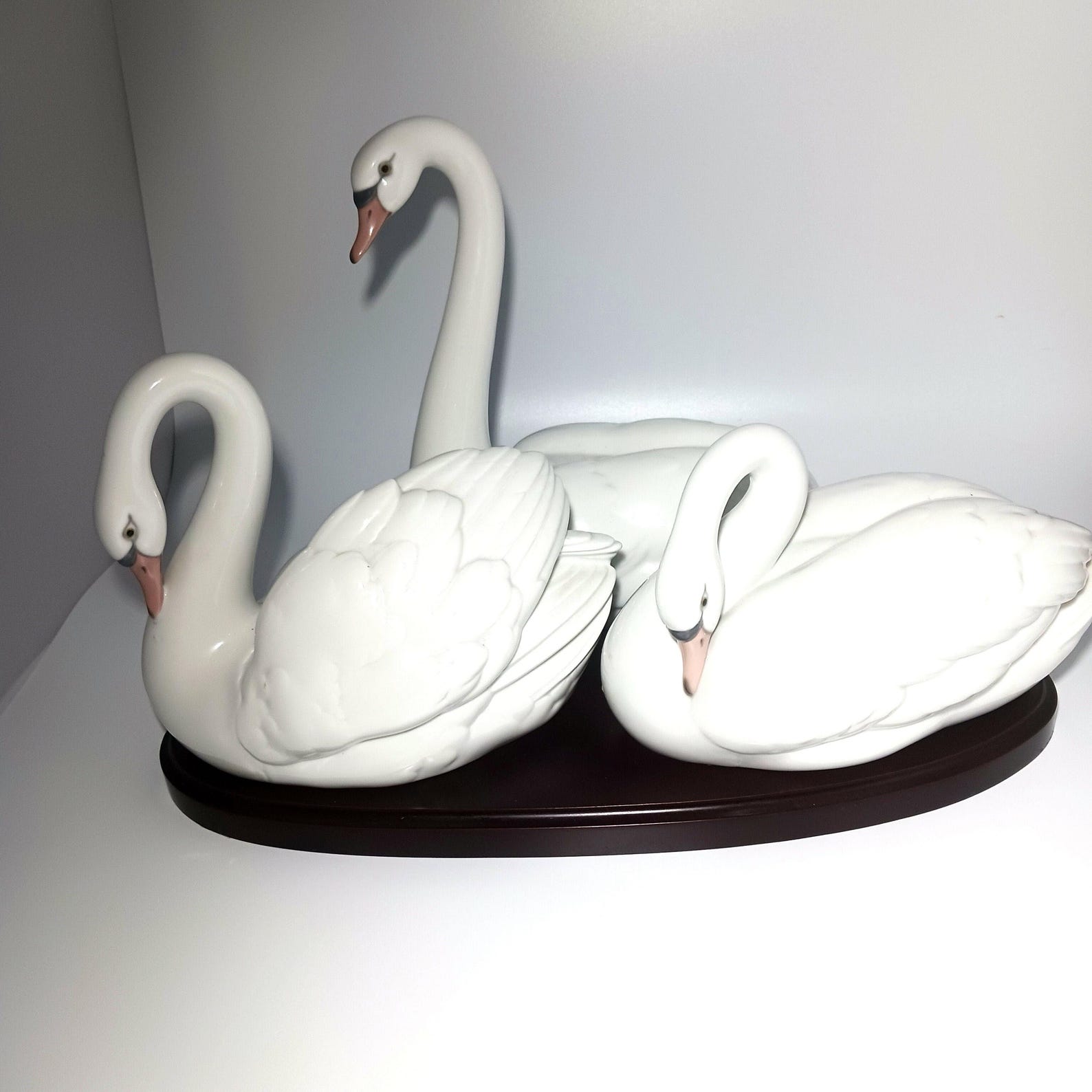 LLADRO Elegant Trio Large Swan Figures on Base - Etsy