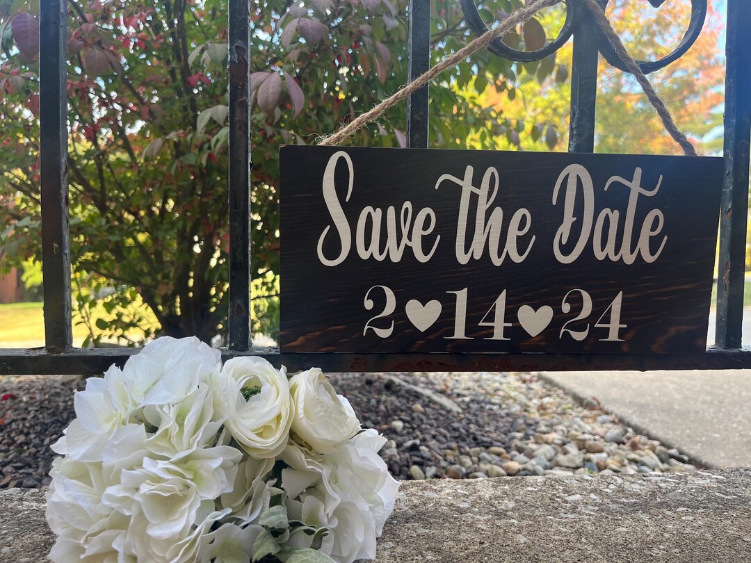 Save the Date Signs, Engagement Sign Custom, Save the Date Engagement ...