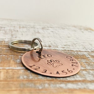 Custom Dog Tag, Large Copper Personalized Pet ID, Dog Tag for Collar - Etsy