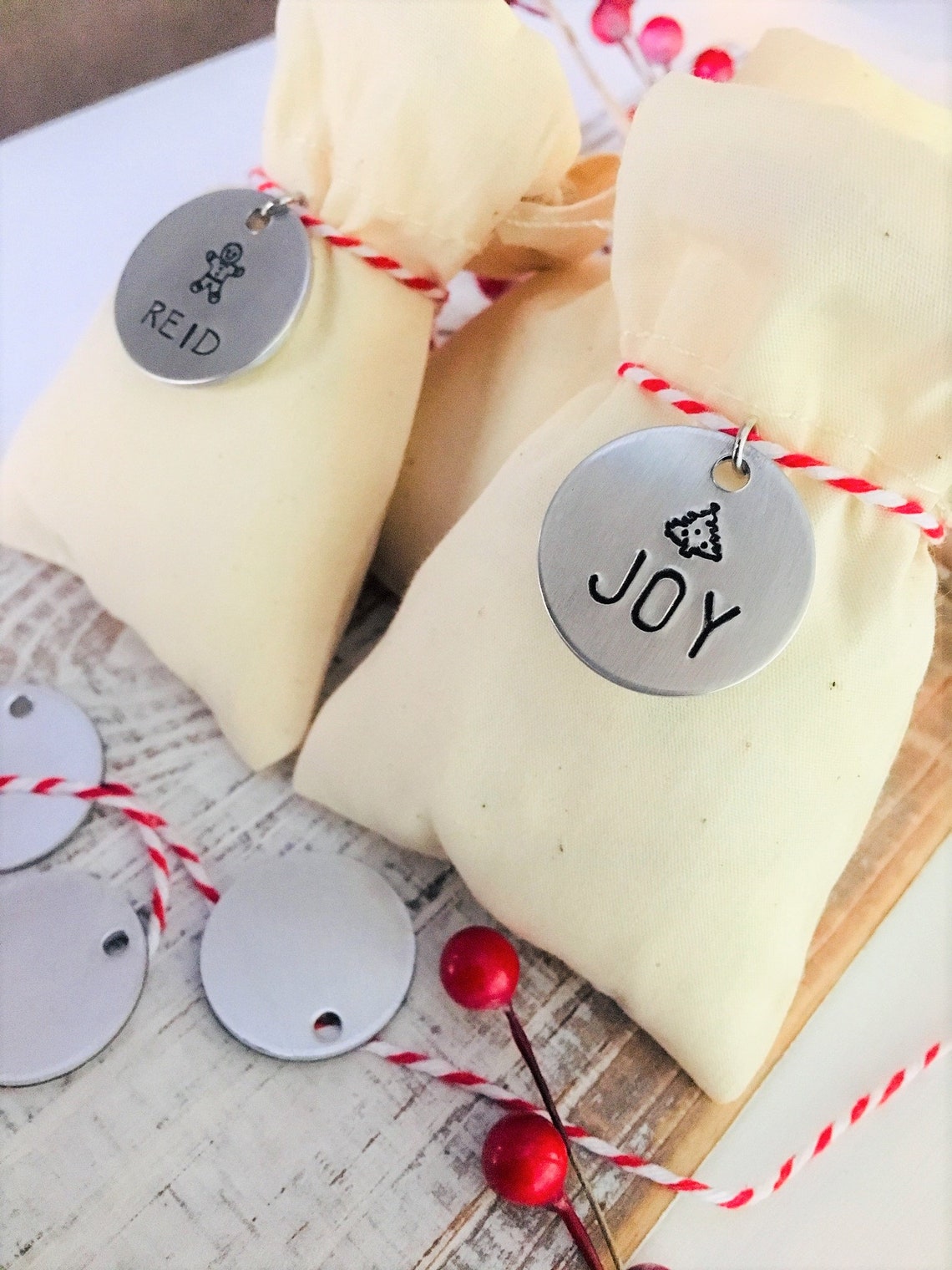 Holiday Custom Metal Labels, Personalized Tags - Etsy