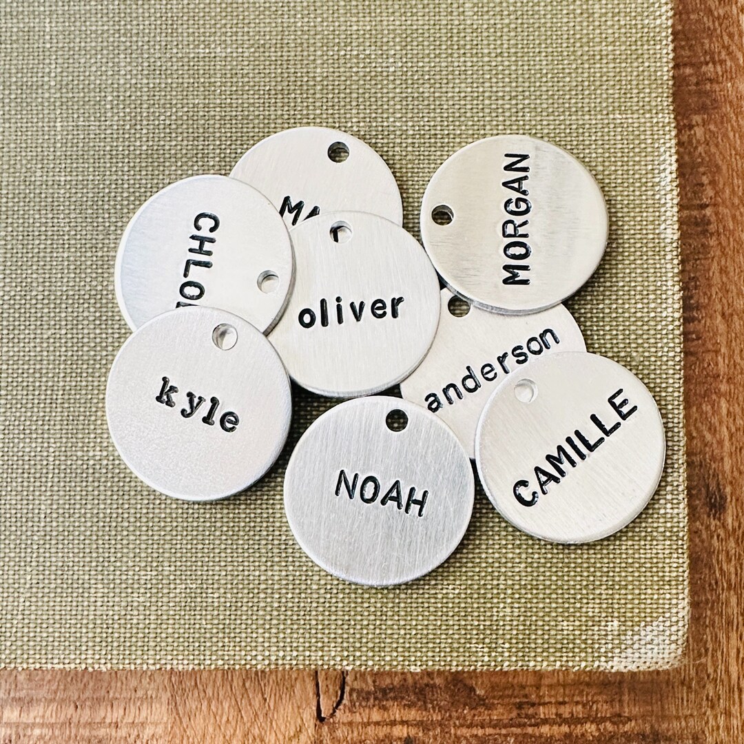 Hand Stamped Metal Labels, Custom Personalized Tags - Etsy