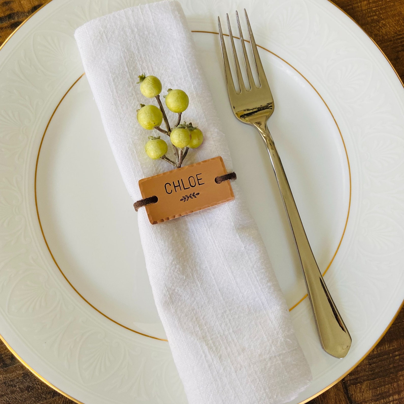 Copper Hand Stamped Napkin Rings-large - Etsy