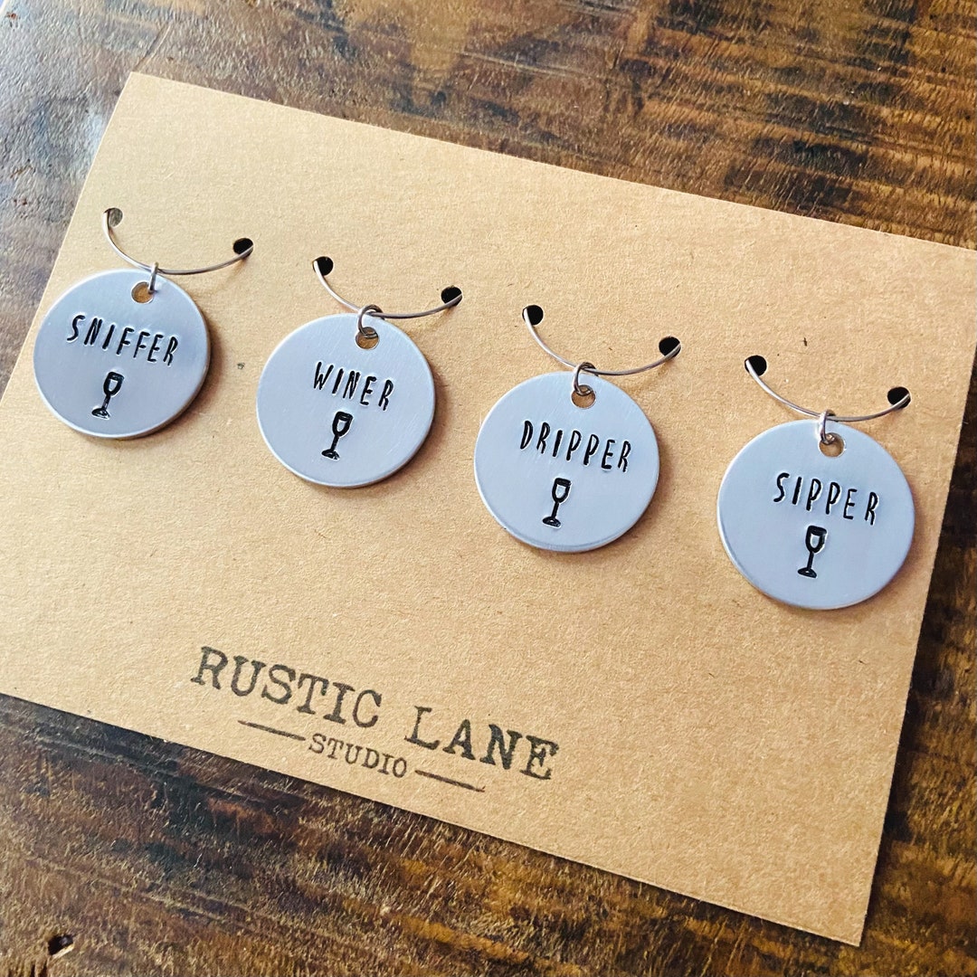 4-piece Wine Charms, Custom Gifts, Wine Lovers Gift, Ladies Night - Etsy