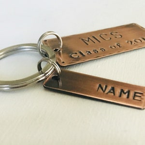 Copper Graduation Key Chain, Add School Initials, Year and Name - Etsy