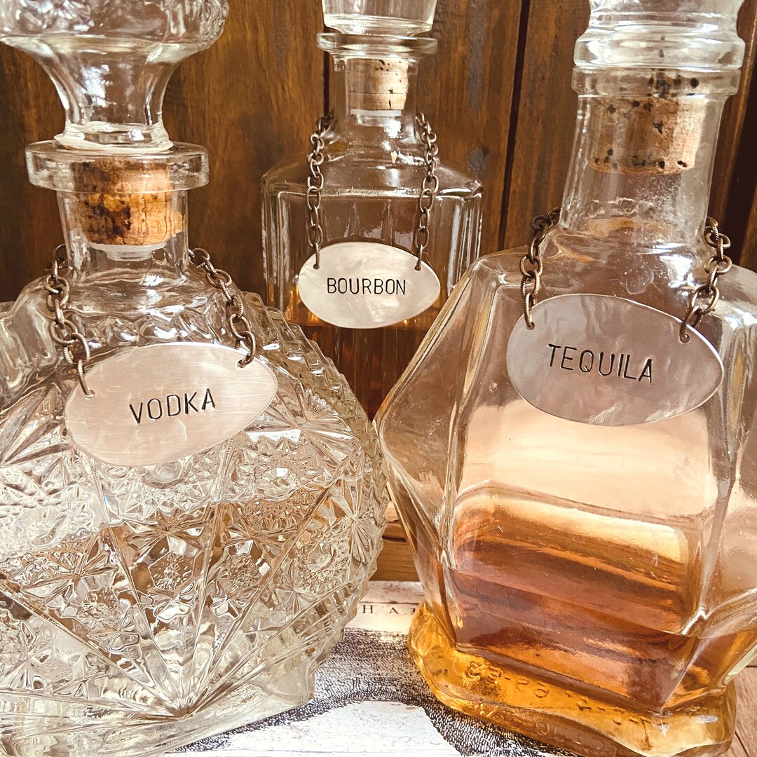 Set of 3 Custom Decanter Tags, Personalized Bottle Labels - Etsy
