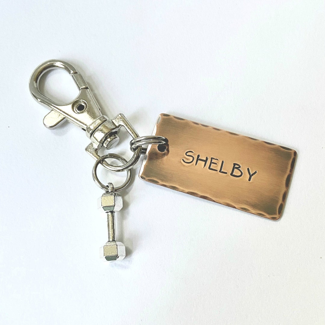 Copper Fitness Key Chain With Dumbbell Charm, Workout Personal Trainer ...