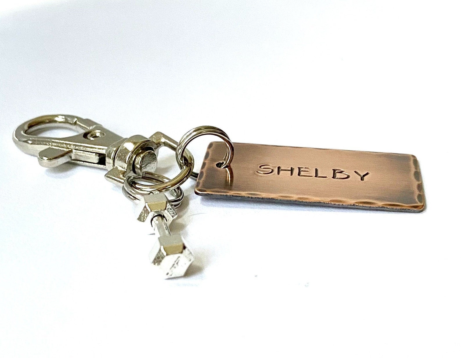 Copper Fitness Key Chain With Dumbbell Charm Workout Personal - Etsy