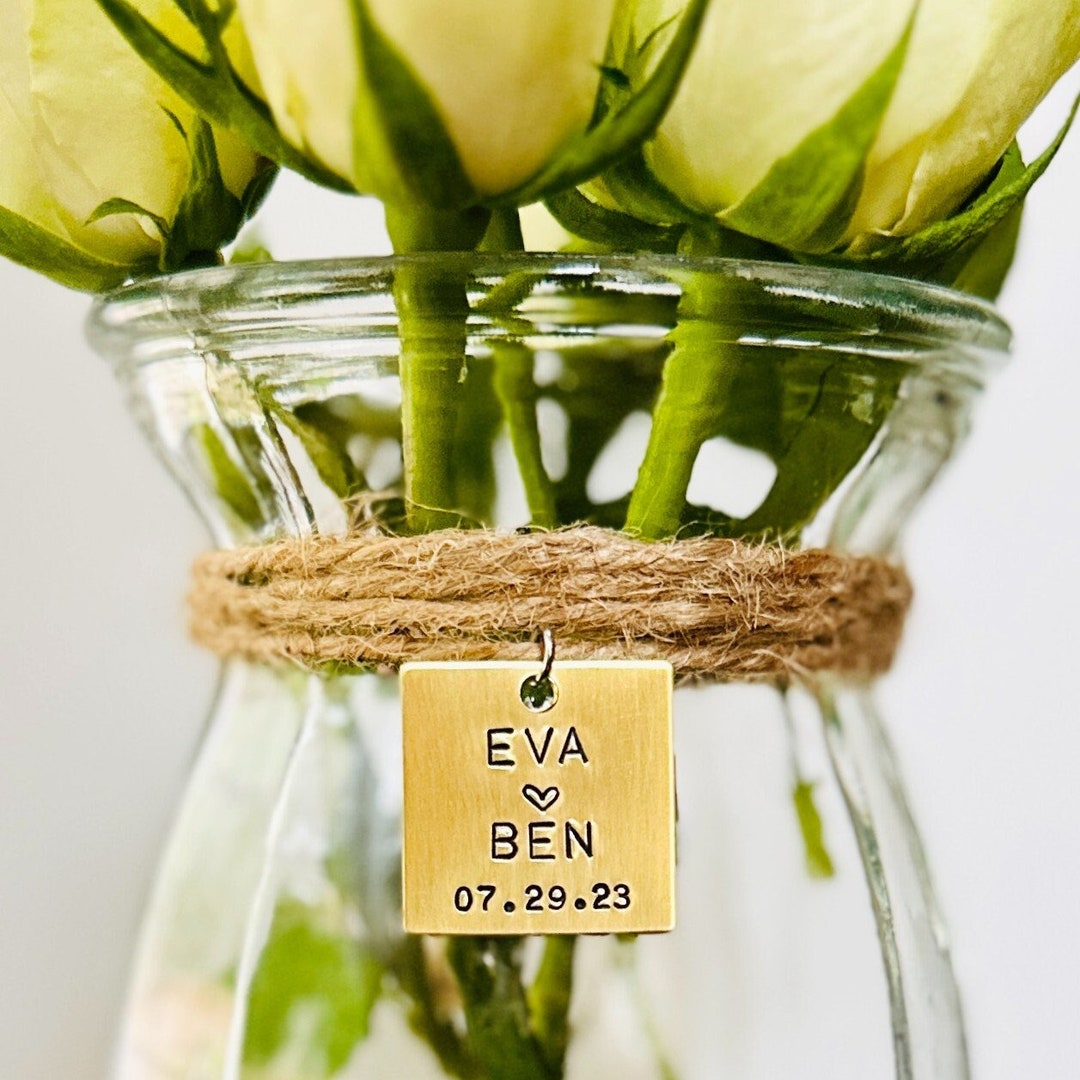 Custom Brass Tags, Personalized Metal Labels, Mason Jar Tag, Wedding ...