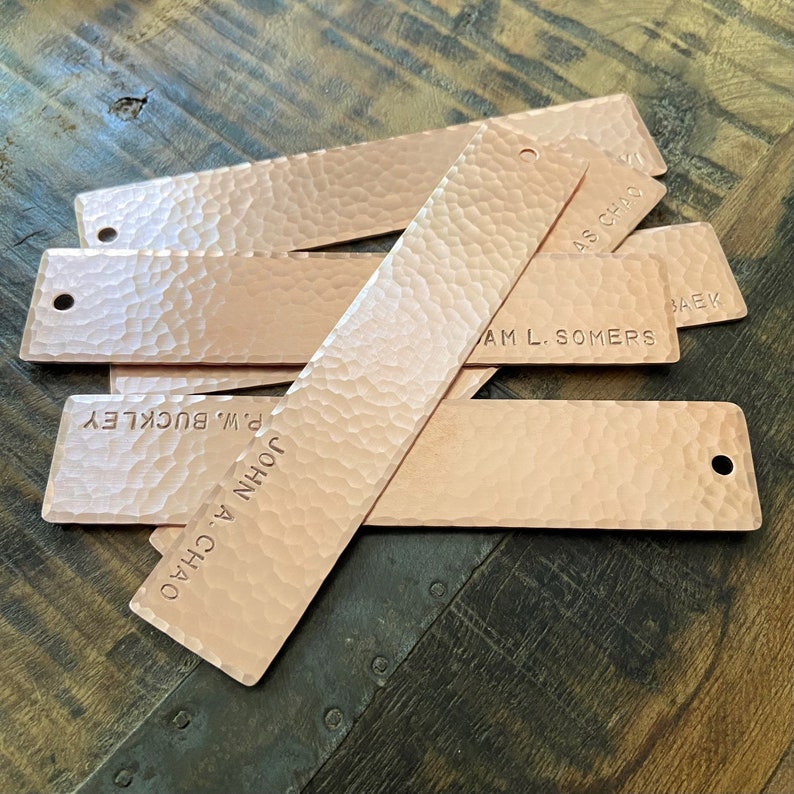 Personalized Copper Bookmark Hand Stamped and Customizable - Etsy