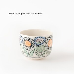 Flower Pattern Cups, Fine Porcelain Cups Handmade With a Handpainted ...