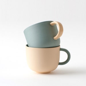Colored Porcelain Cup With a Handle, Choose Your Colors, Small Coffee ...