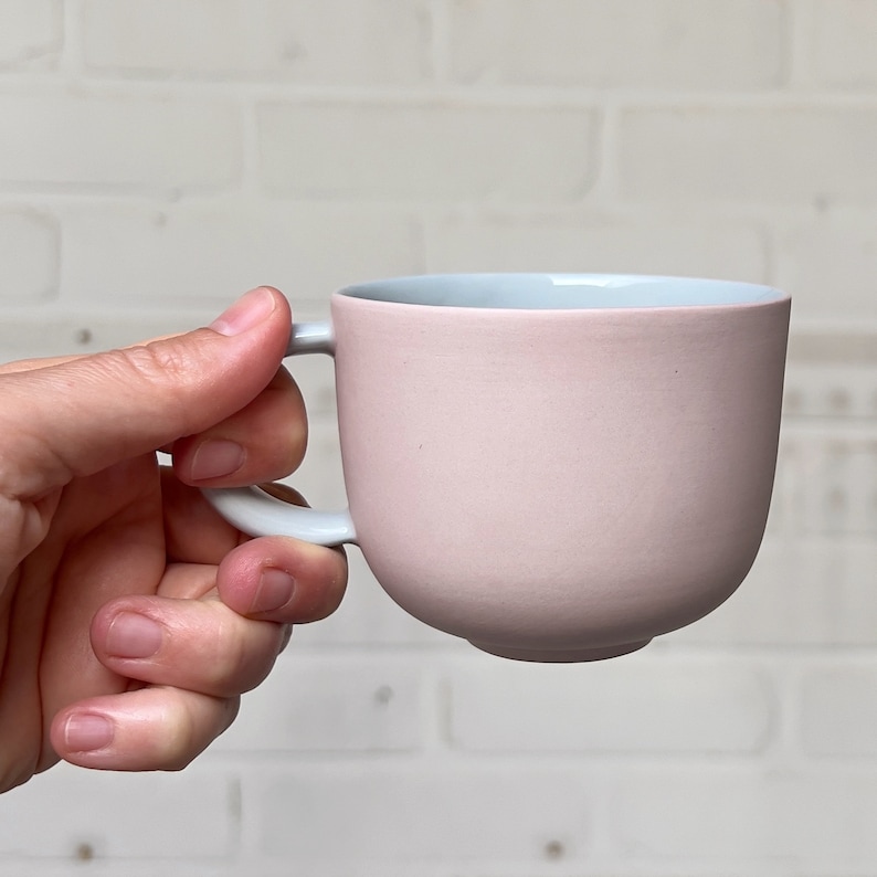 Colored Porcelain Cup With a Handle, Choose Your Colors, Small Coffee ...