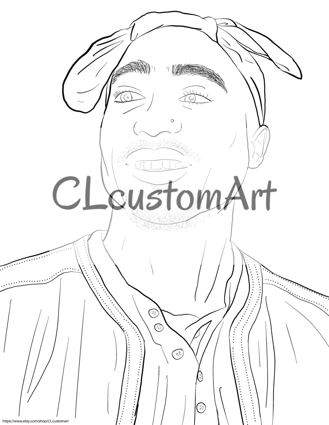 Tupac Coloring Page Instant Download | Etsy