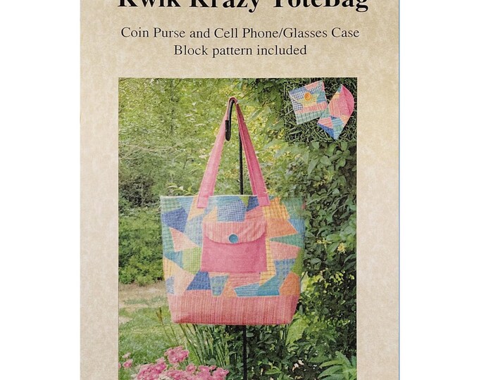 Kwik Krazy Tote Bag Sewing Pattern - Easy DIY Paper Quilting Template ...