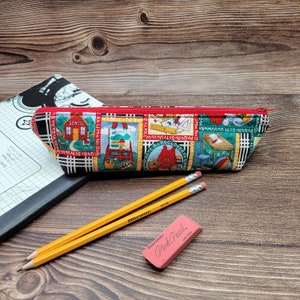 School Theme Zipper Bag Handmade for Students & Teachers, Cute Pencil ...