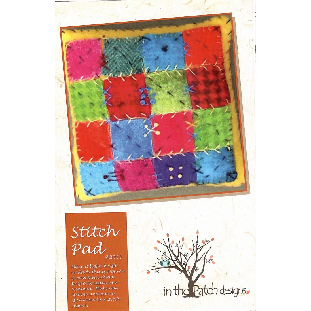 Stitch Pad 5" Quilted Pin Cushion Craft Kit - Pattern & Wool Fabric ...
