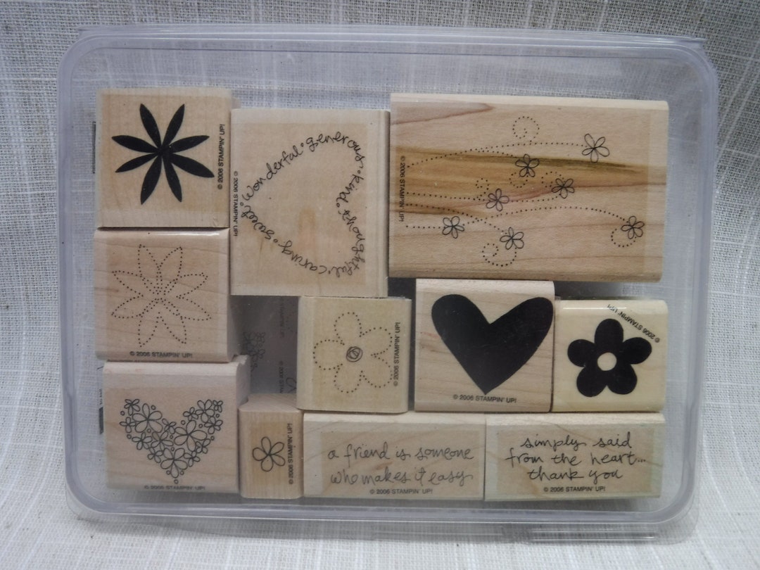 Vintage Stampin Up Simply Said Set of 11 Wood Mounted Rubber Stamps - Etsy
