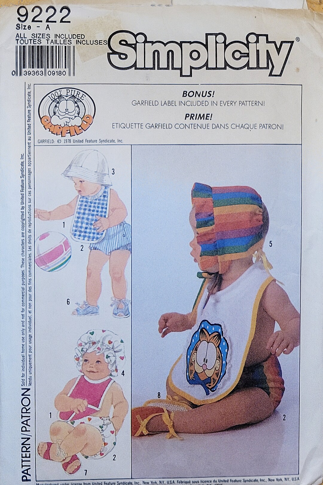 Babies Accessories Bib, Diaper Cover, Hat and Shoes Simplicity Sewing ...