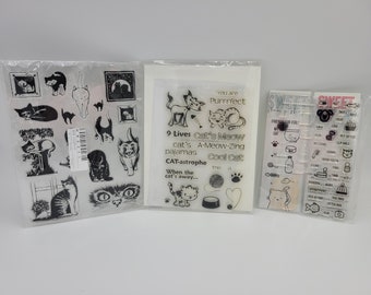 Cat Rubber Stamp | Etsy